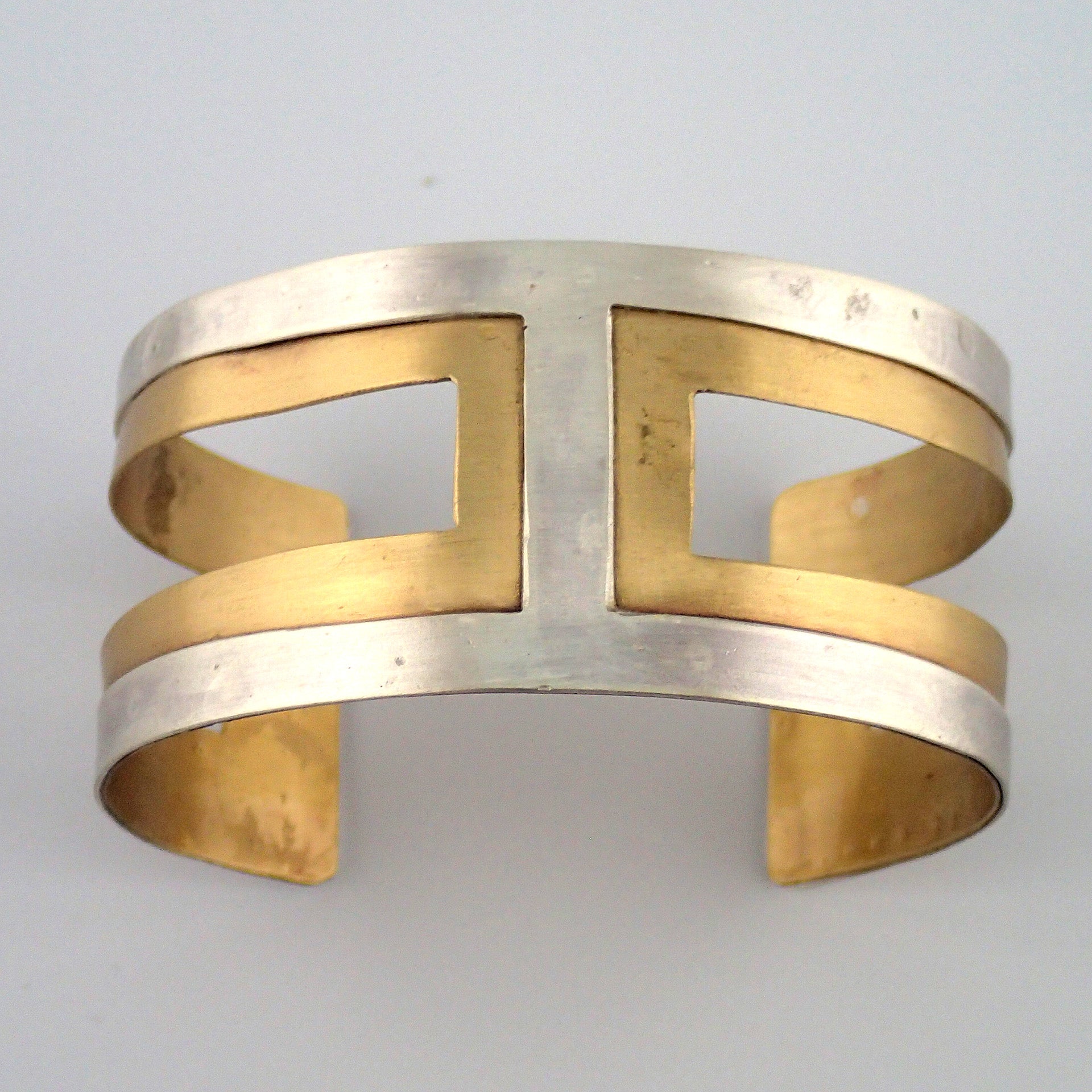 Silver and Brass Outline Cuff Bracelet – LMNT Jewelry